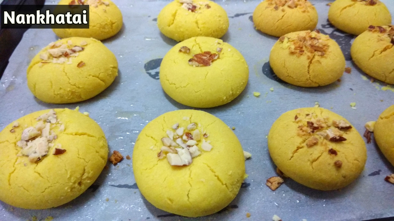 Nankhatai biscuit in oven|Eggless indian cookies